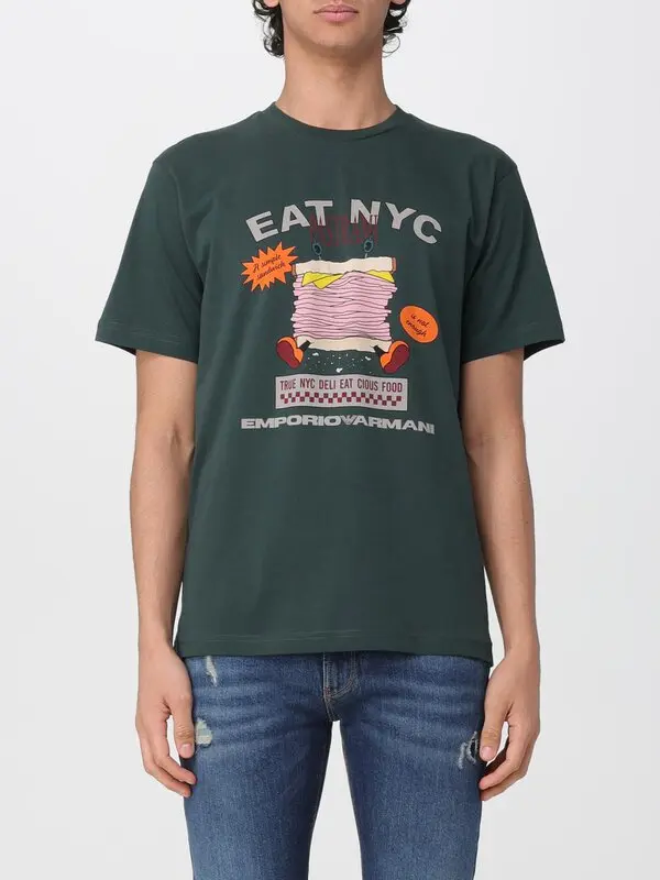 Emporio Armani Printed Cotton T-shirt - Green