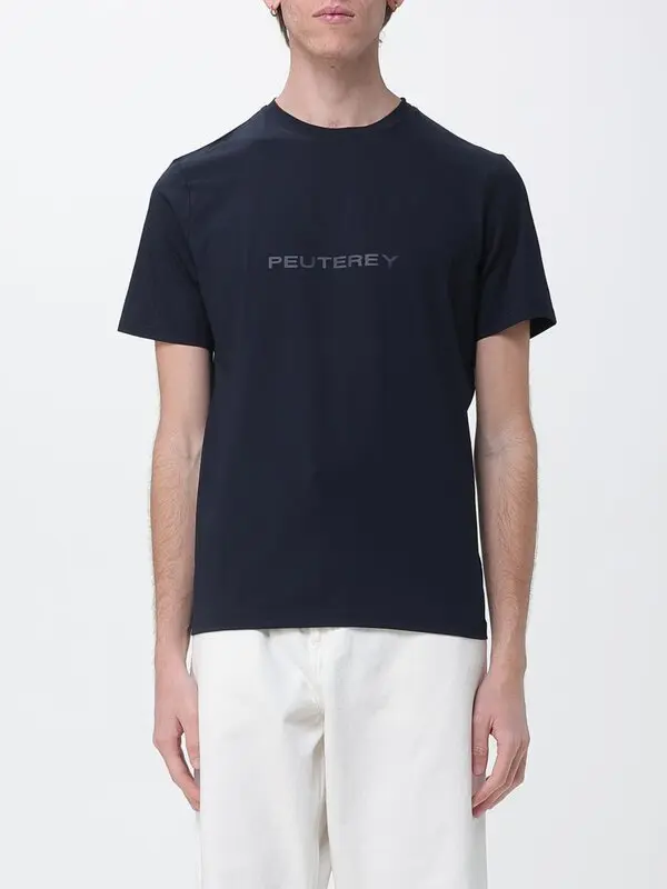Peuterey Cotton Blend T-shirt With Logo - Blue