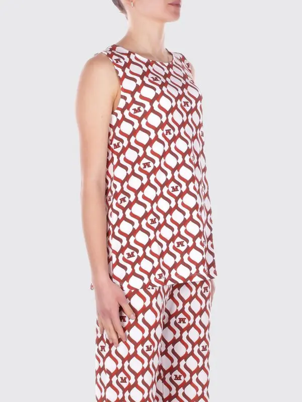Max Mara Sleeveless Jersey Top With Geometric Print By
