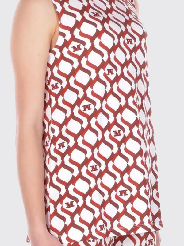 Max Mara Sleeveless Jersey Top With Geometric Print By