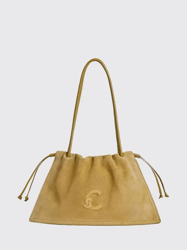 COCCINELLE Suede Shoulder Bag With Drawstring Closure - Green