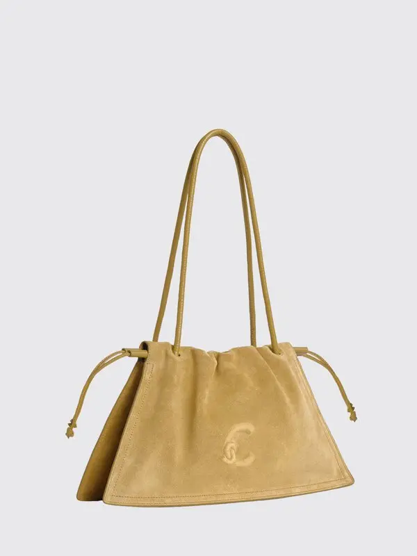 COCCINELLE Suede Shoulder Bag With Drawstring Closure - Green