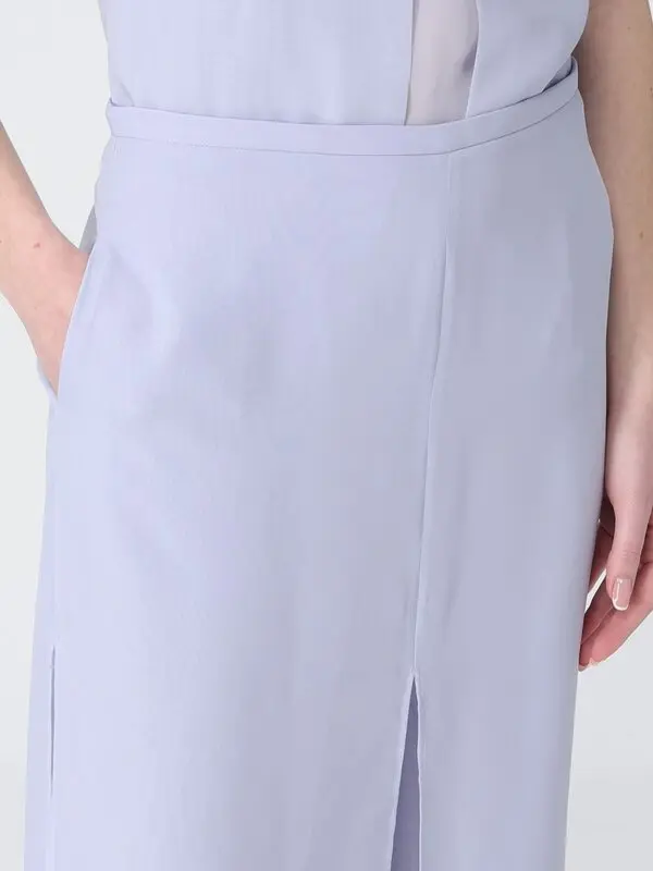 Emporio Armani Tailored Wide Leg Trousers With Slit Detail - Lilac