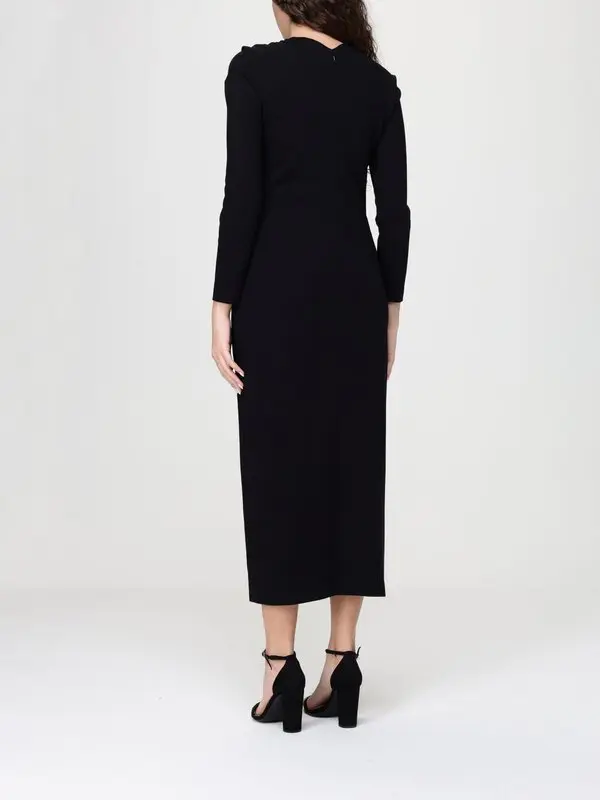Emporio Armani Viscose Blend Asymmetrical Neck Midi Dress