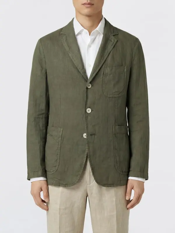 Aspesi Single-breasted Linen Blazer - Green