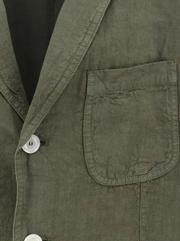 Aspesi Single-breasted Linen Blazer - Green