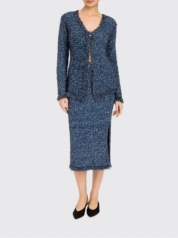 TWINSET Cotton Bouclé Jacket - Blue