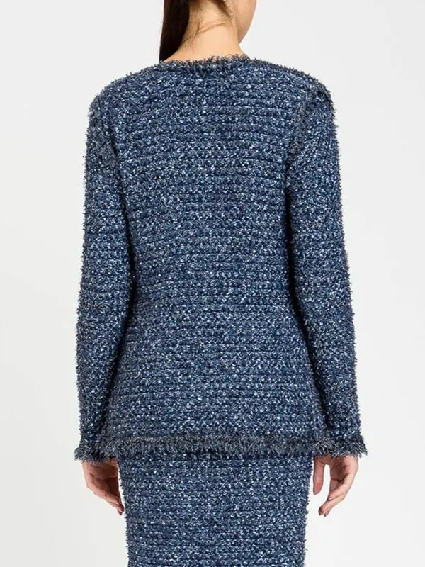 TWINSET Cotton Bouclé Jacket - Blue