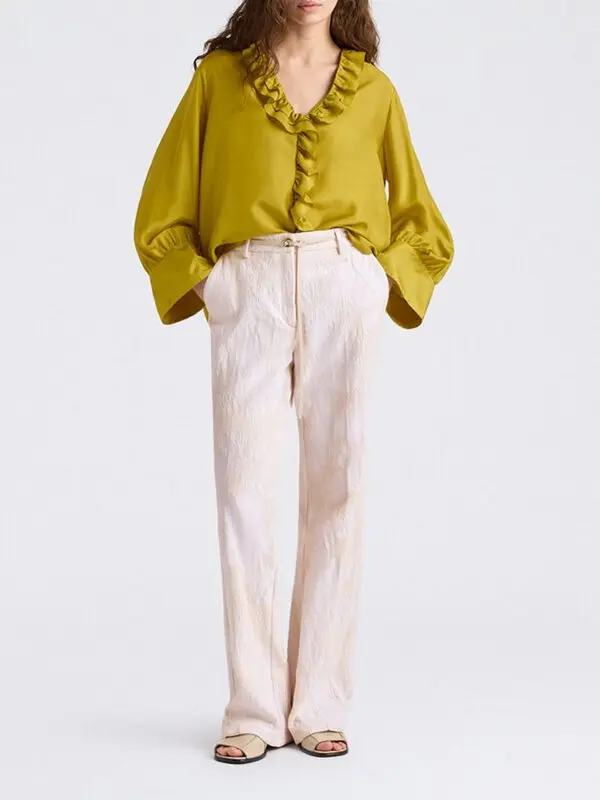 Momoni Silk Blouse With Ruffles