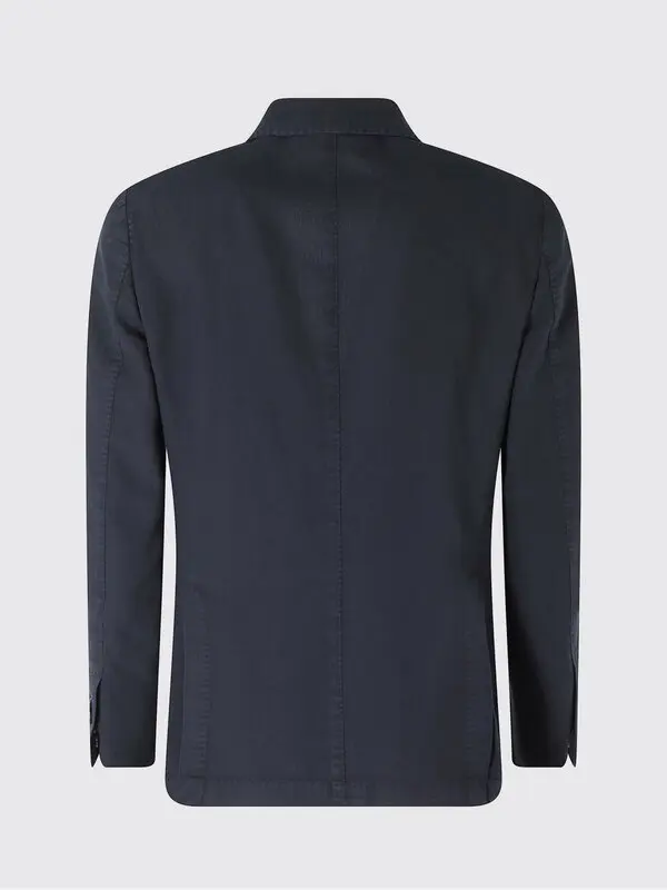 SANTANIELLO Single-breasted Cotton Blazer - Blue