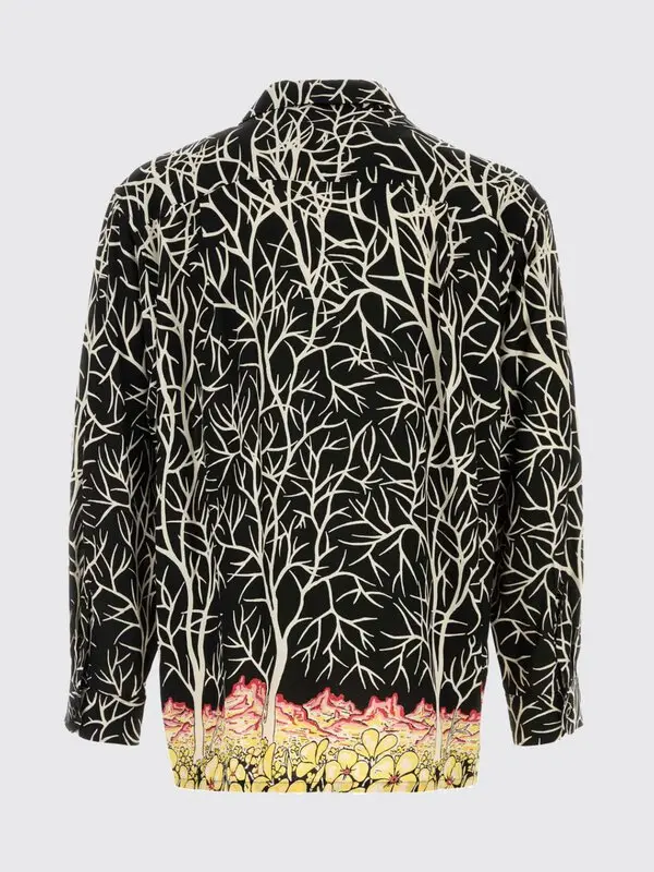 Y’s Relaxed Fit Shirt In Rayon With Abstract Print And Cuban Collar