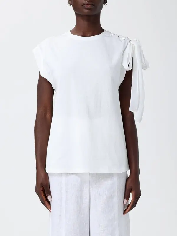 TWINSET Cotton T-shirts With Straps - White