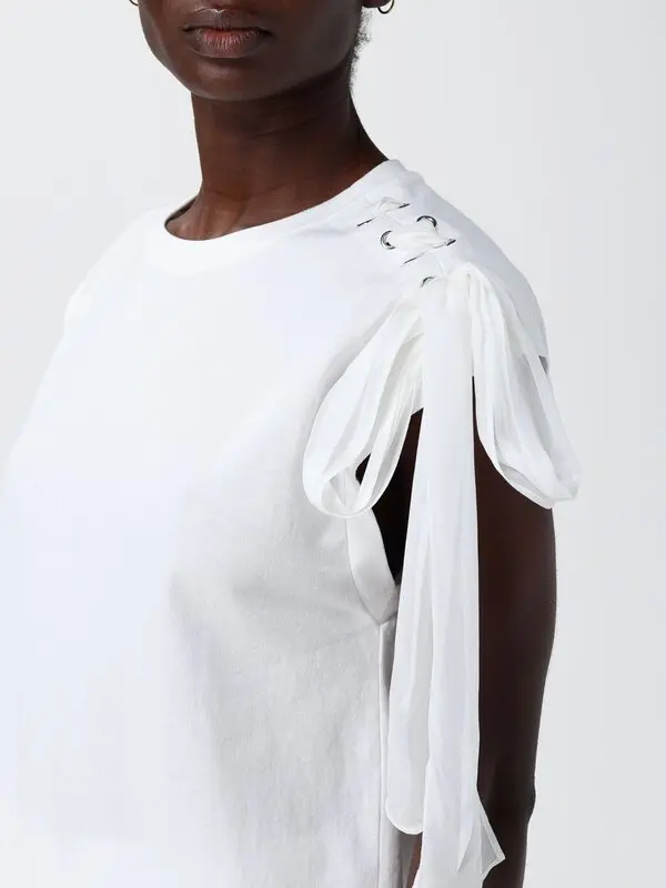 TWINSET Cotton T-shirts With Straps - White