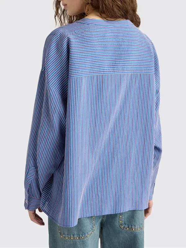 Momoni Striped Viscose And Silk Blend Blouse