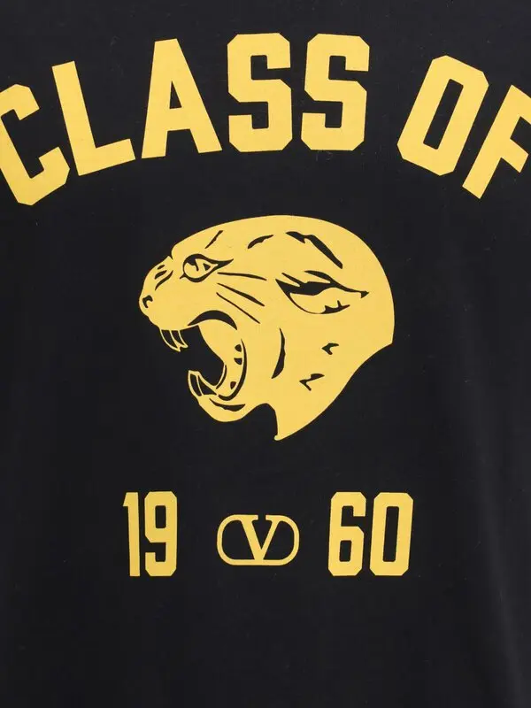 Valentino Garavani V-neck Polyester T-shirt With Contrast Logo