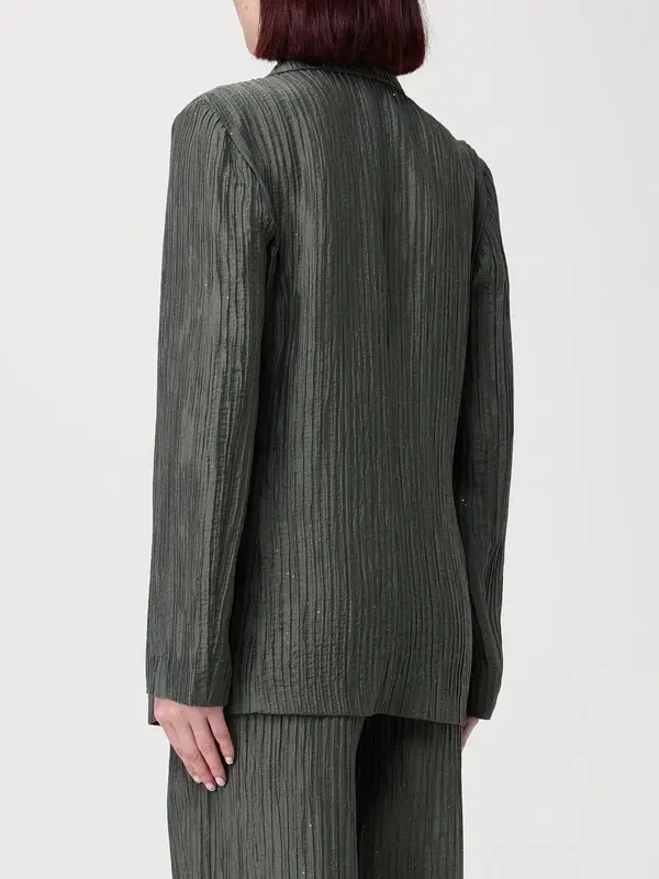Emporio Armani Textured Blazer With Embellishments - Green