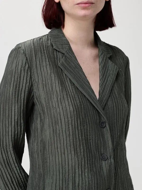 Emporio Armani Textured Blazer With Embellishments - Green