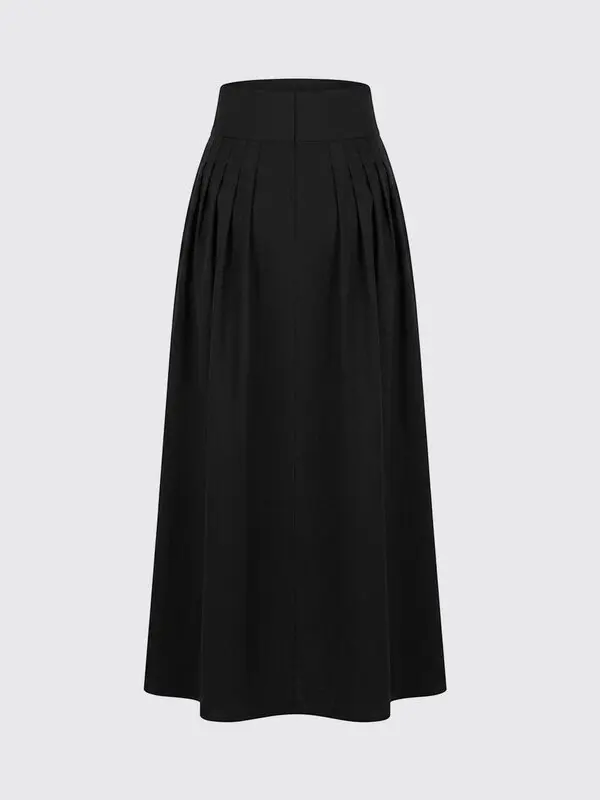 Studio Nicholson Cotton Skirt With Pleats - Black