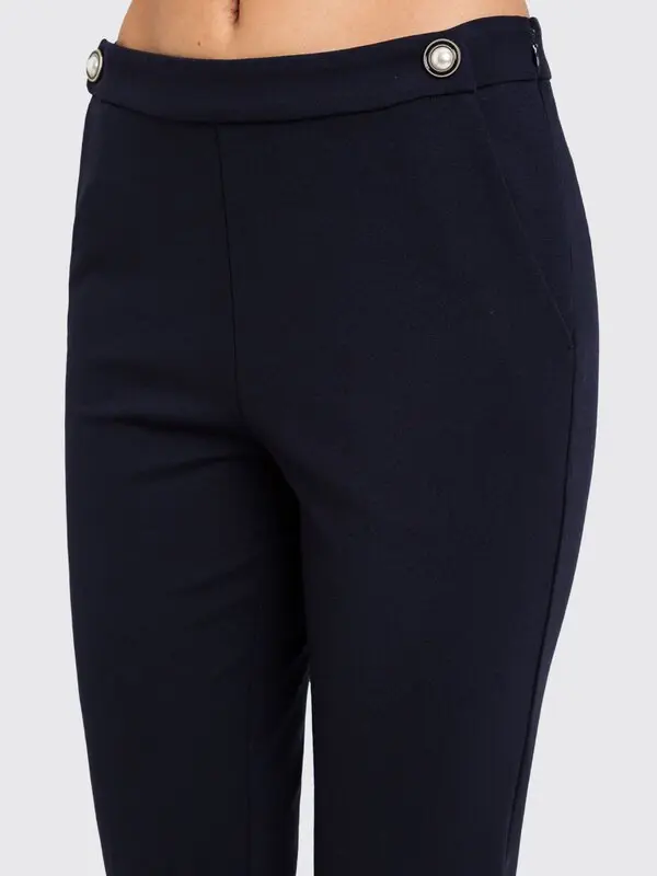 TWINSET Cropped Fit Trousers In Viscose Blend