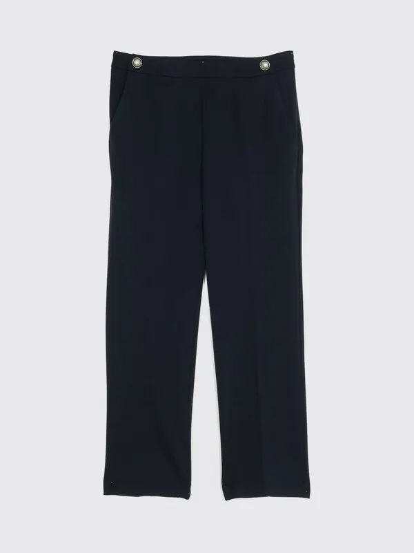 TWINSET Cropped Fit Trousers In Viscose Blend