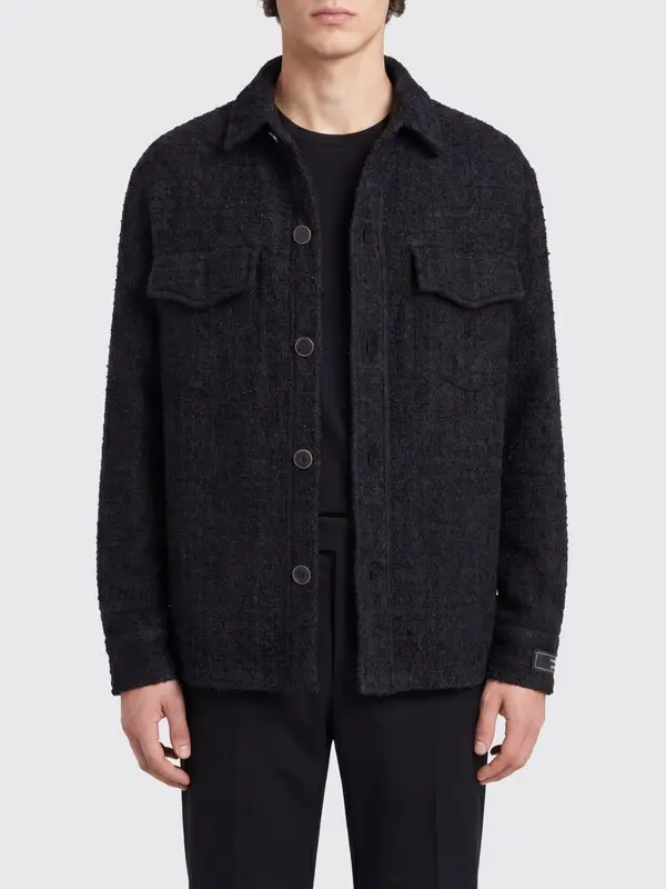 Balmain Cotton-blend Tweed Shirt Jacket With Patch Pockets