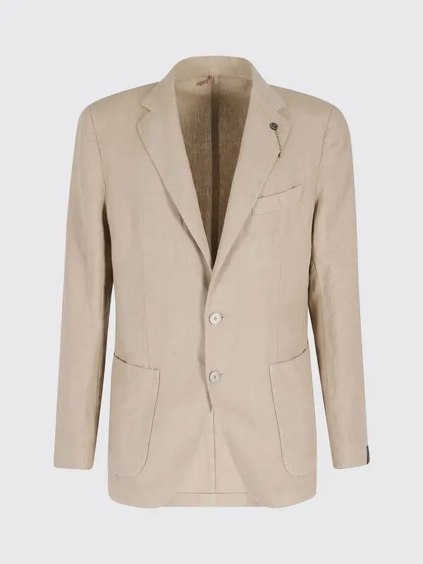 SANTANIELLO Linen Single-breasted Blazer - Rope