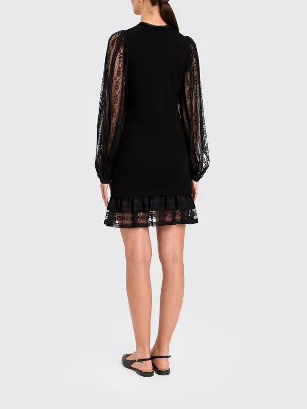 TWINSET Viscose Knit And Lace Mini Dress
