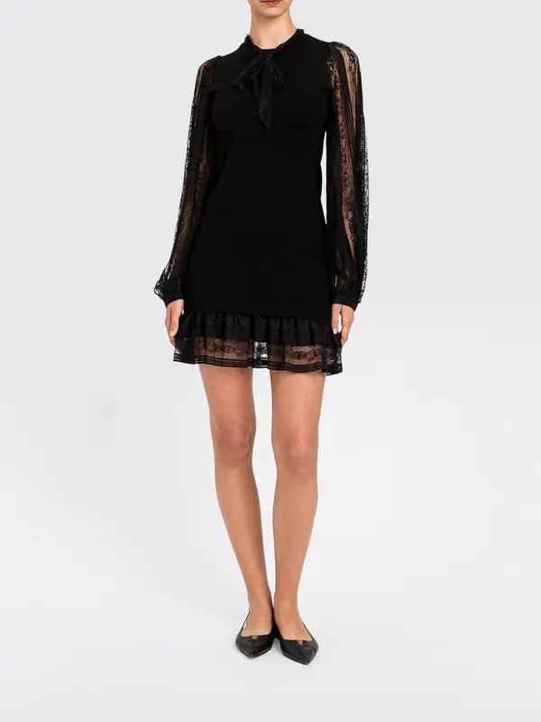 TWINSET Viscose Knit And Lace Mini Dress