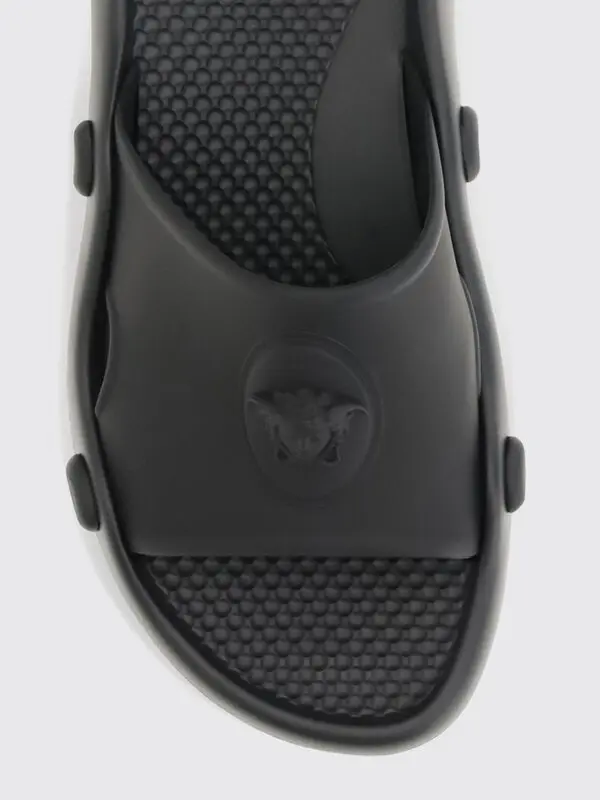 Versace Medusa Rubber Slides With Embossed Logo And Open Toe