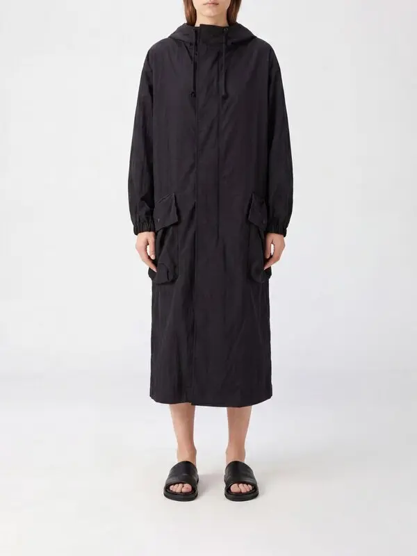 Y’s Long Nylon Parka With Drawstring Hood