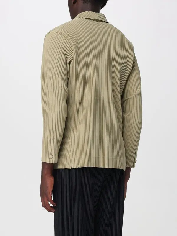 Issey Miyake Homme Plissé Double-breasted Pleated Blazer - Green