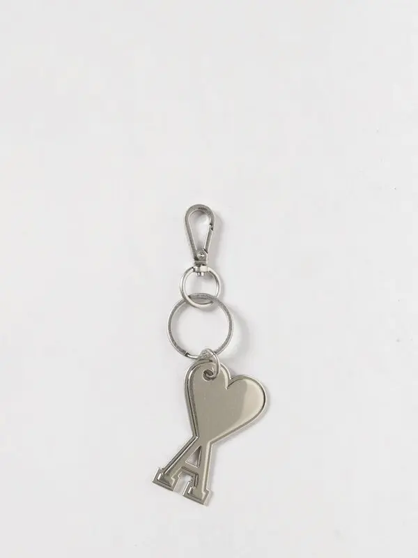 AMI Paris Metal Keychain With Logo - Silver