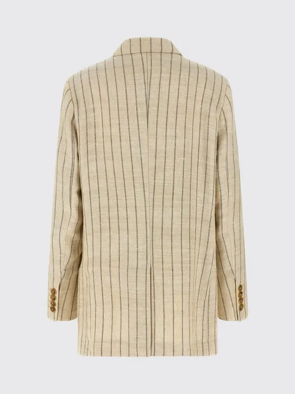 BLAZÉ MILANO Pinstriped Linen Double-breasted Blazer