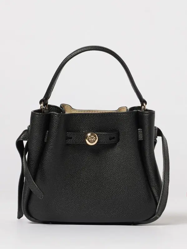 Tory Burch Romy Mini Grained Leather Bucket Bag - Black