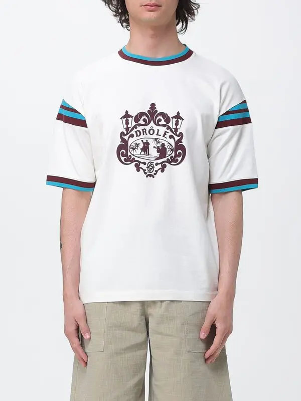 Drole De Monsieur Cotton T-shirt With Emblem
