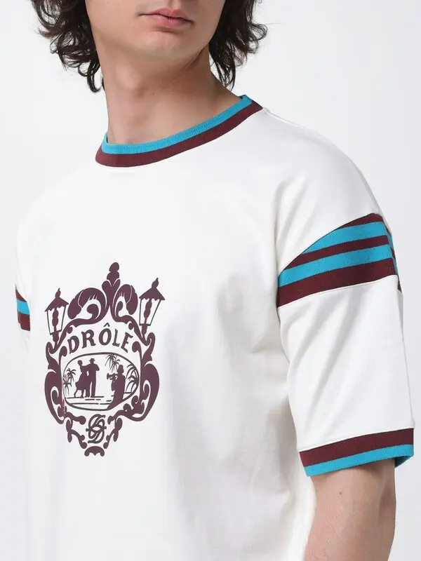 Drole De Monsieur Cotton T-shirt With Emblem