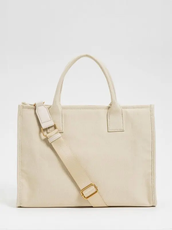 TWINSET Signature Canvas Bag - Sand