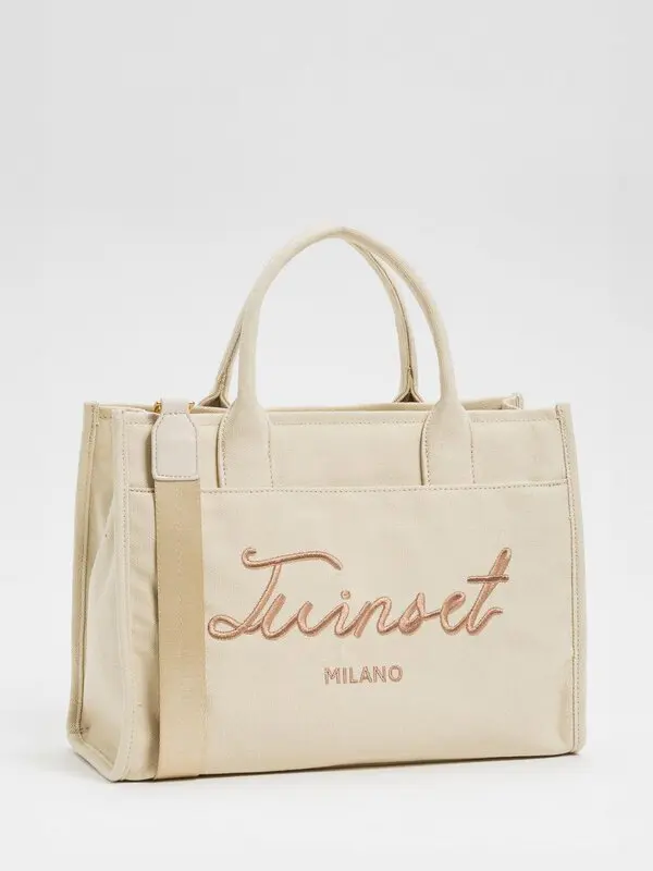 TWINSET Signature Canvas Bag - Sand