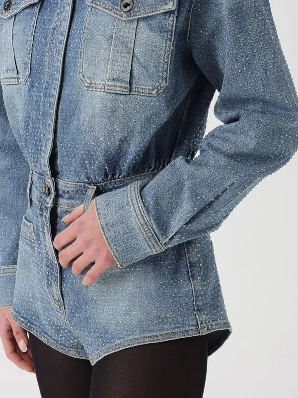 SELF-PORTRAIT Embellished Denim Jumpsuit