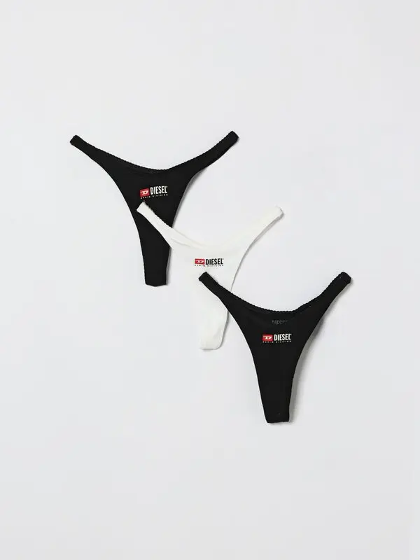DIESEL® Set Of 3 Logo Stretch Cotton Thongs - Red