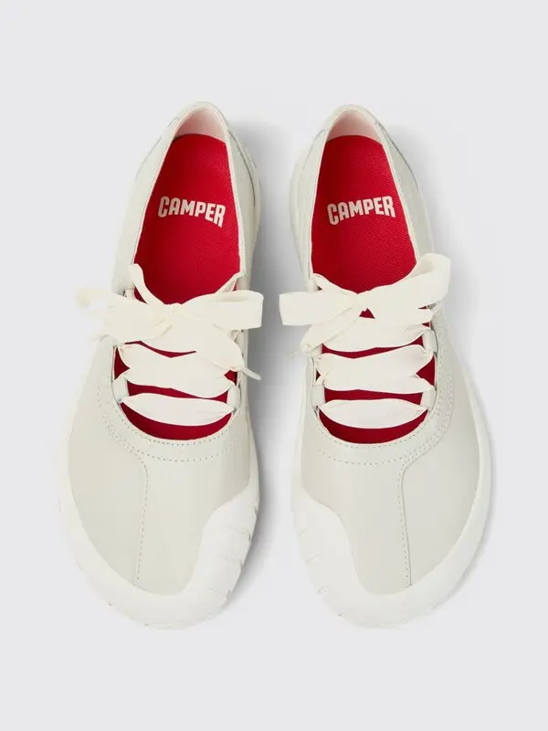 Camper Peu Path+ Leather Ballerina Flats - White