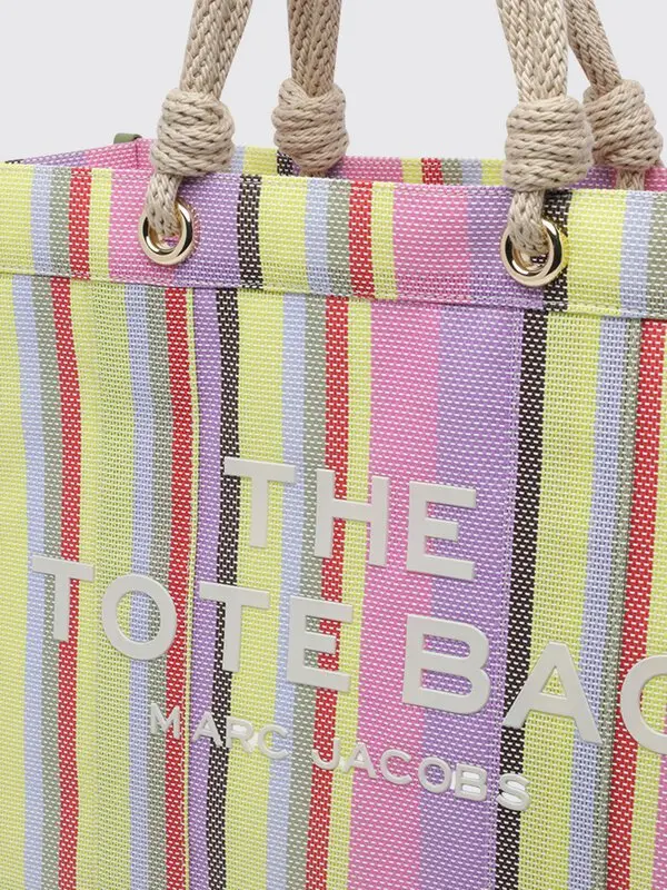Marc Jacobs The Large Tote Bag In Multi Striped Mesh With Knotted Handles