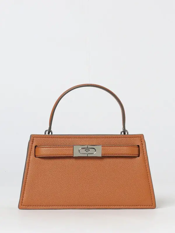 Tory Burch Lee Radziwill Small Flared Grained Leather Handbag - Brown