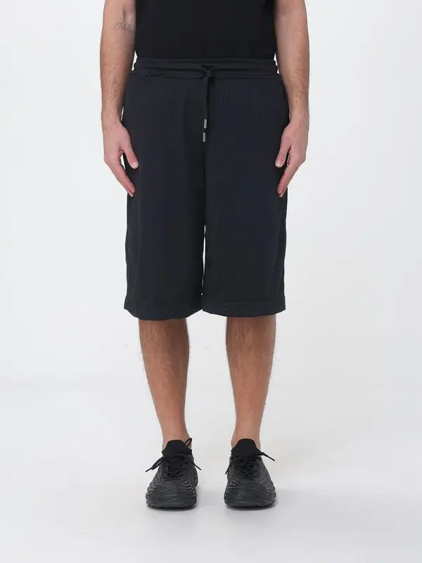 DISCLAIMER Perforated Acetate Bermuda Shorts - Black