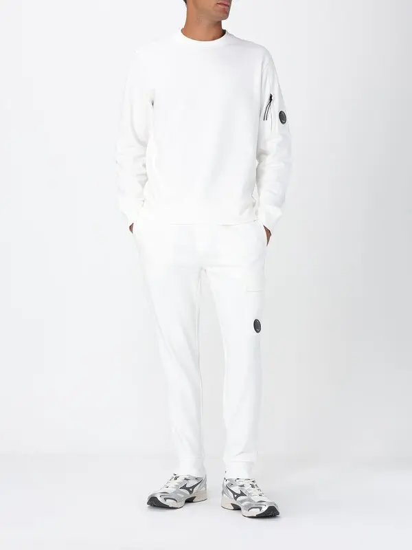 C.P. COMPANY Crewneck Sweatshirt With Lens Detail - White
