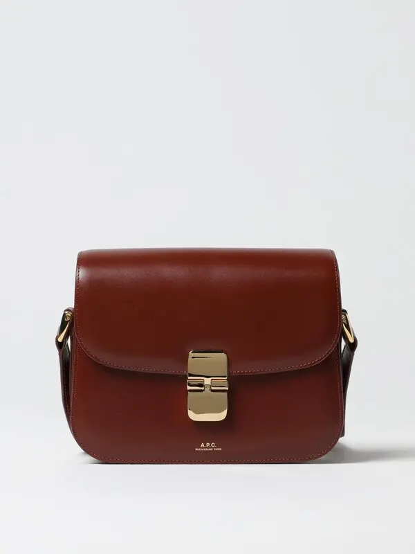 A.p.c. Grace Smooth Leather Crossbody Bag With Buckle - Brown