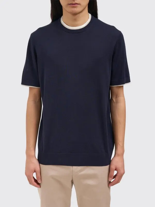 PAOLO PECORA Cotton And Silk Knit Sweater - Blue