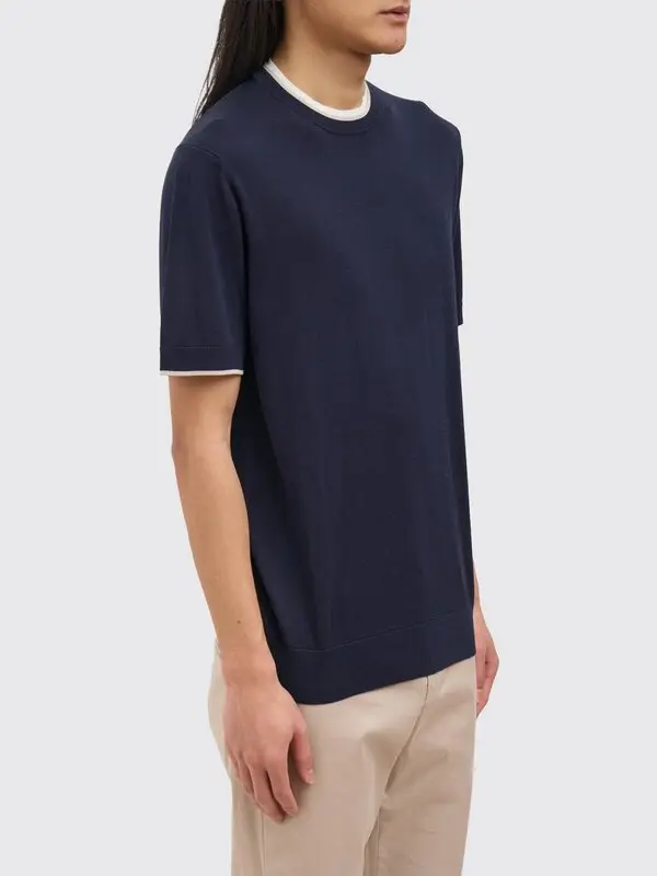 PAOLO PECORA Cotton And Silk Knit Sweater - Blue