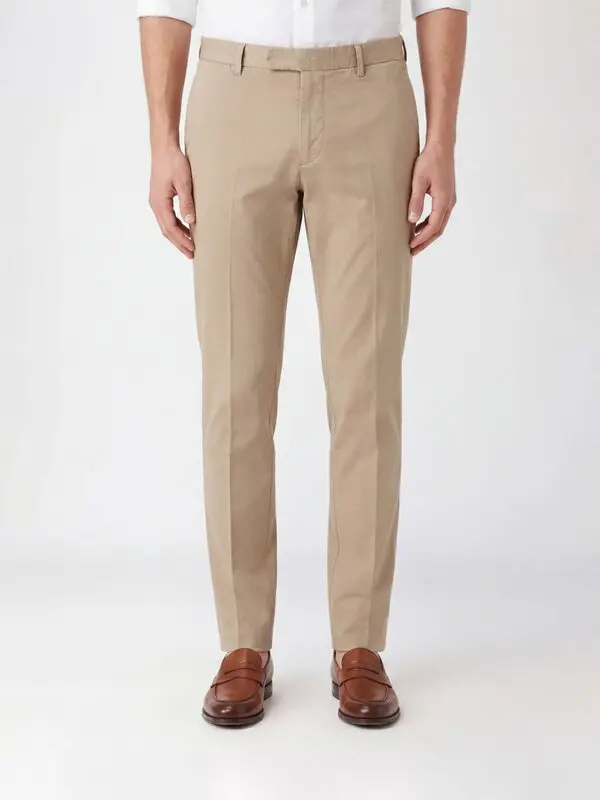 SANTANIELLO Gabardine Chino Trousers - Beige