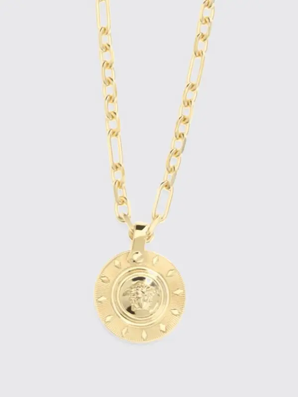 Versace Adjustable Medusa Medallion Necklace In Brass With Tone Finish